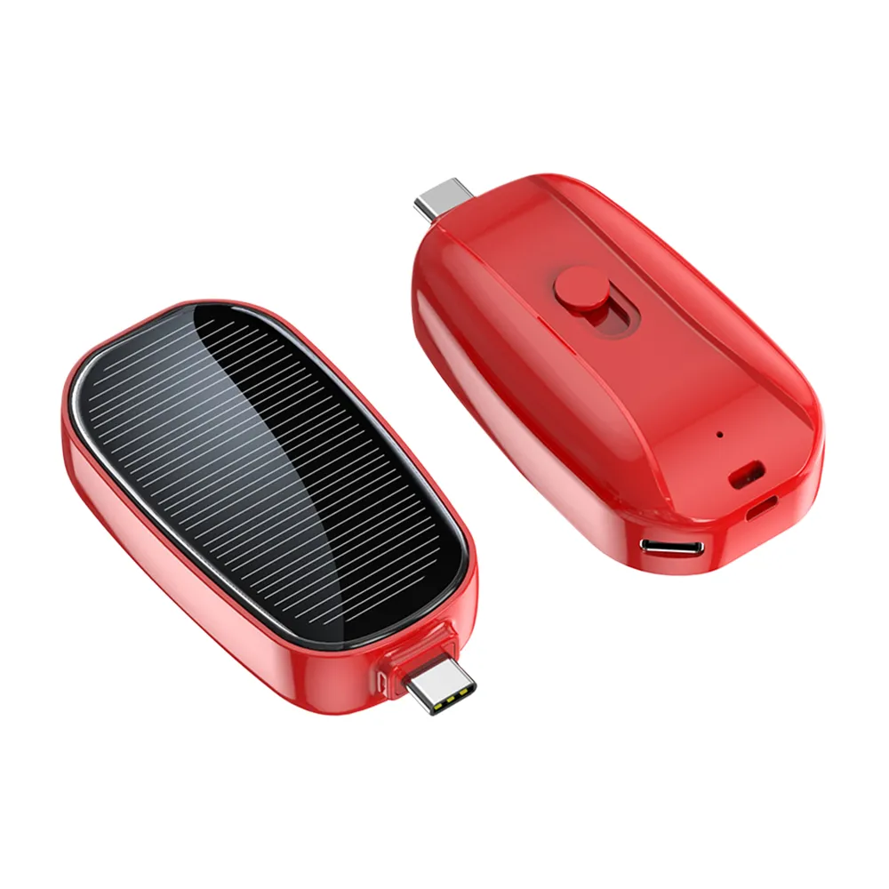 Portable Solar Phone Charger Compact Power Bank Mini Keychain Power ...