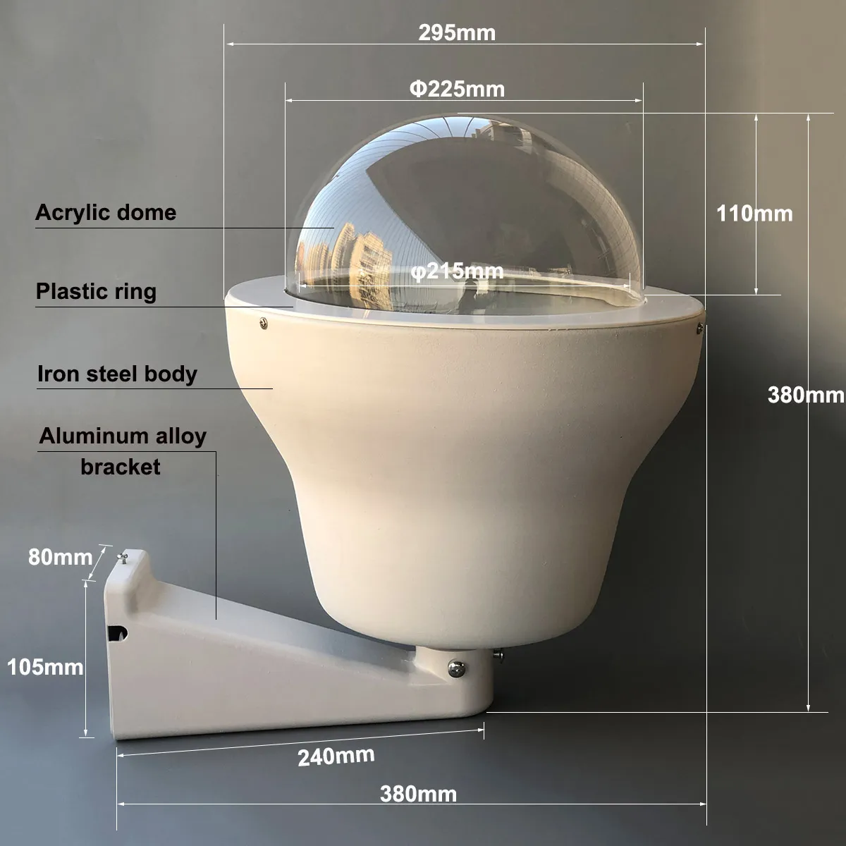 9 Inch Steel Housing For PTZ Camera Outdoor Waterproof CCTV Dome Cover ...