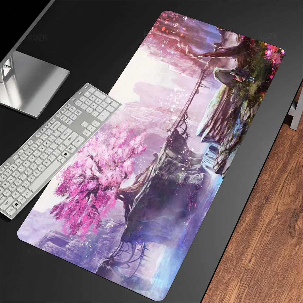 Anime Mouse Pad, Extra Large Keyboard Pad With Delicate Cherry Blossom ...
