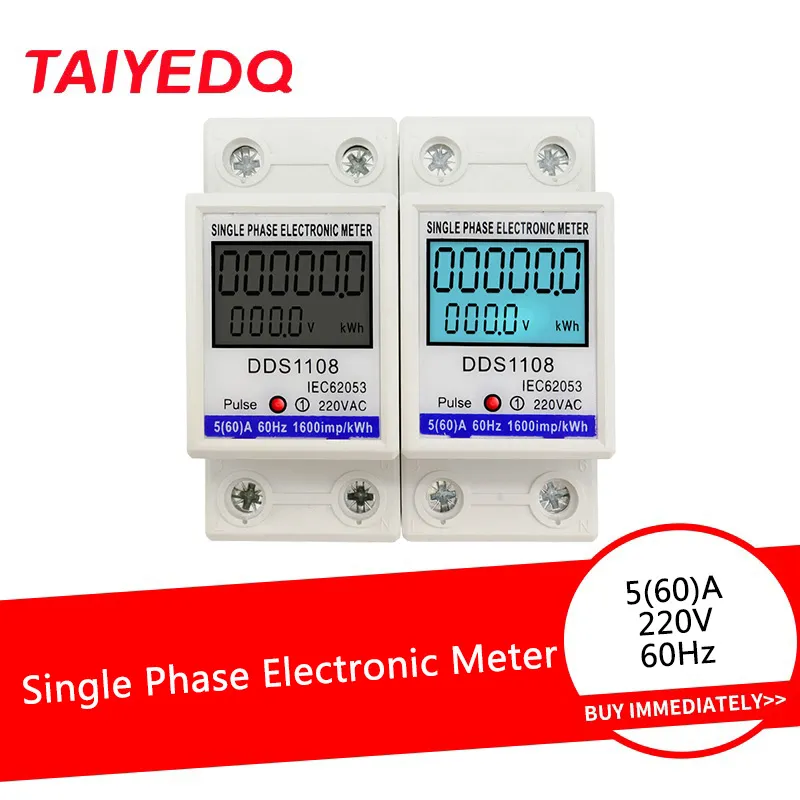 Single Phase LCD Digital Electrical Energy Meter DDS1108 With Optional ...