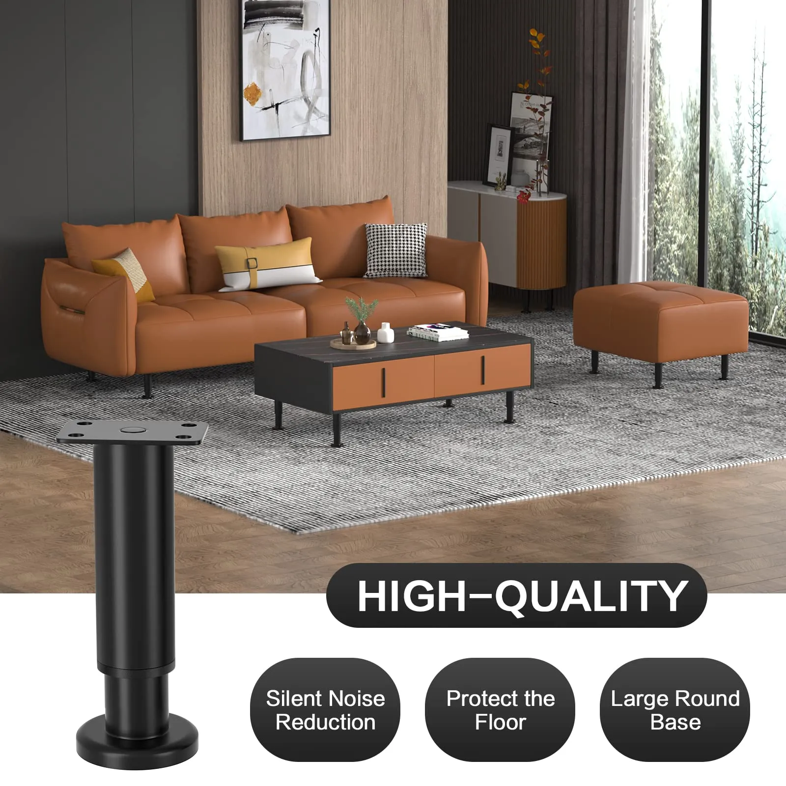 Upgrade Metal Adjustable Furniture Legs, for Couch, Cabinet, Adjustable ...