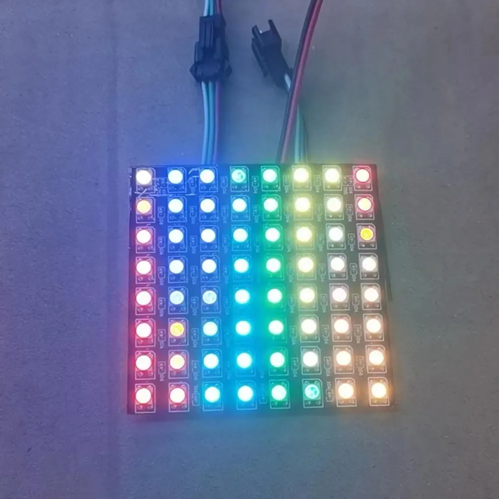 8x8 16x16 8x32 Pixels Matrix Screen, WS2812 RGB LED Panel Light ...