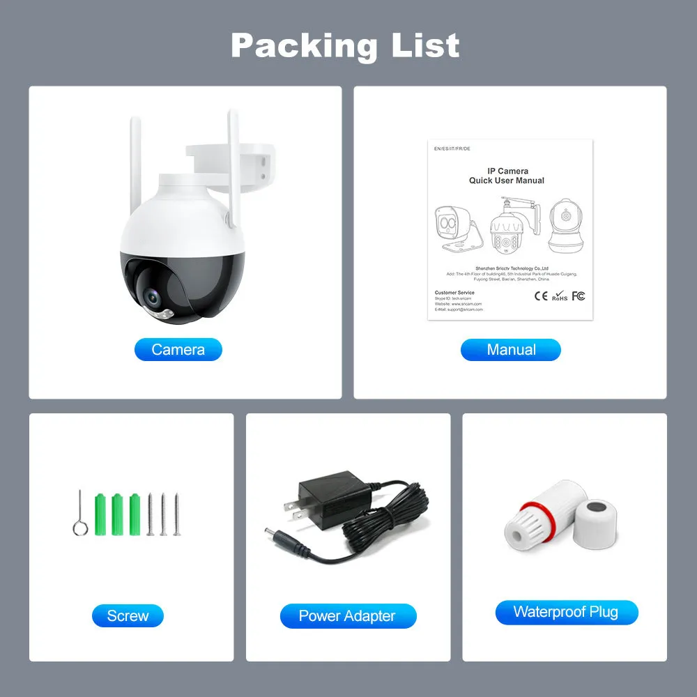 Smart Track 2MP Waterproof Surveillance Cameras HD Mini Dome With RJ45 ...
