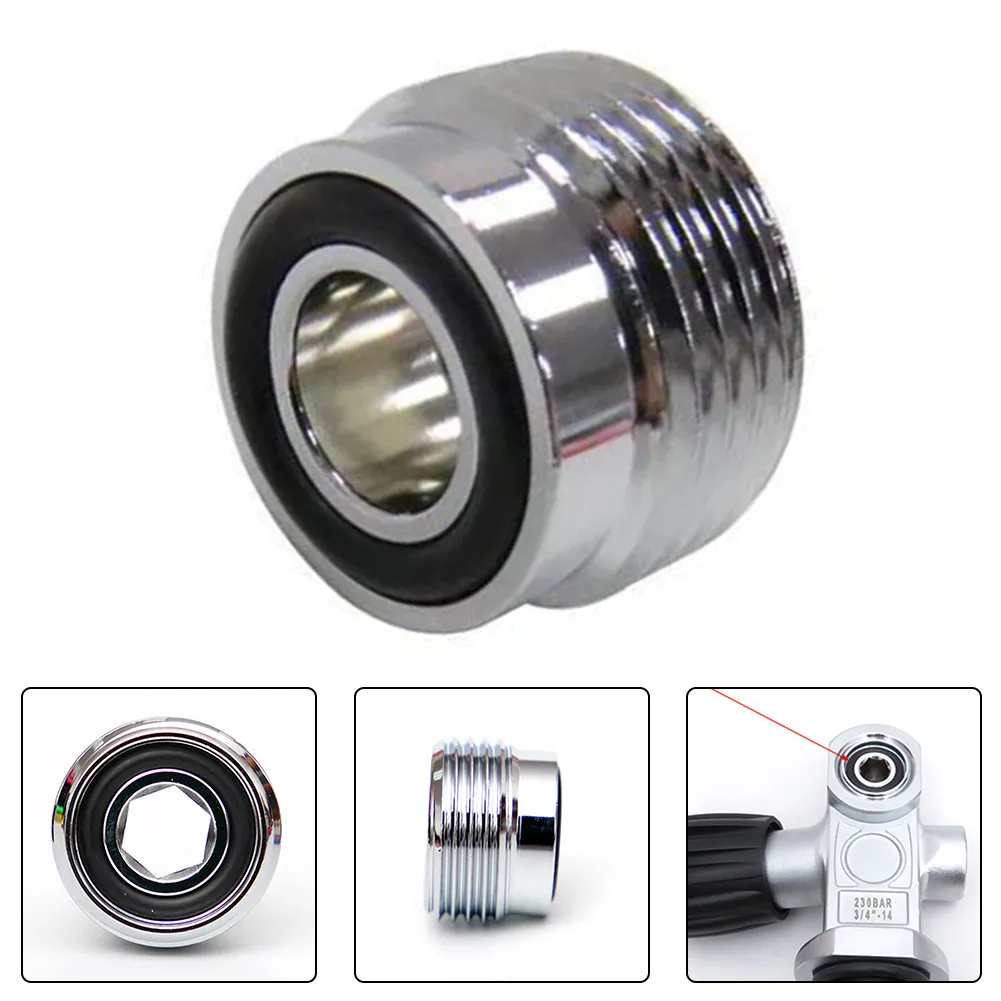 Cylinder Adapter Valve Screw Chrome-Plated Copper Diving Cylinder Valve ...