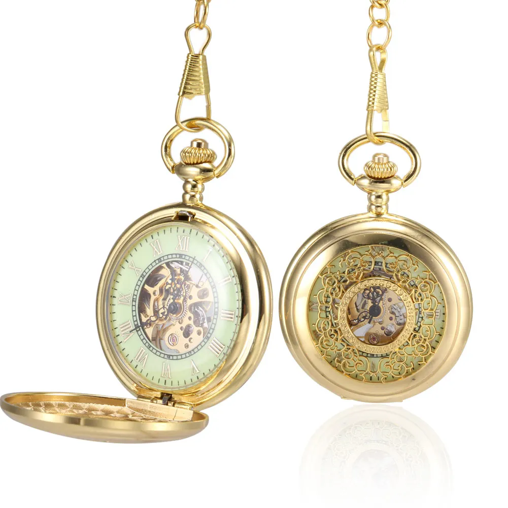 Mens Pocket Watches Golden Mechanical Pocket Watch For Men And Women ...