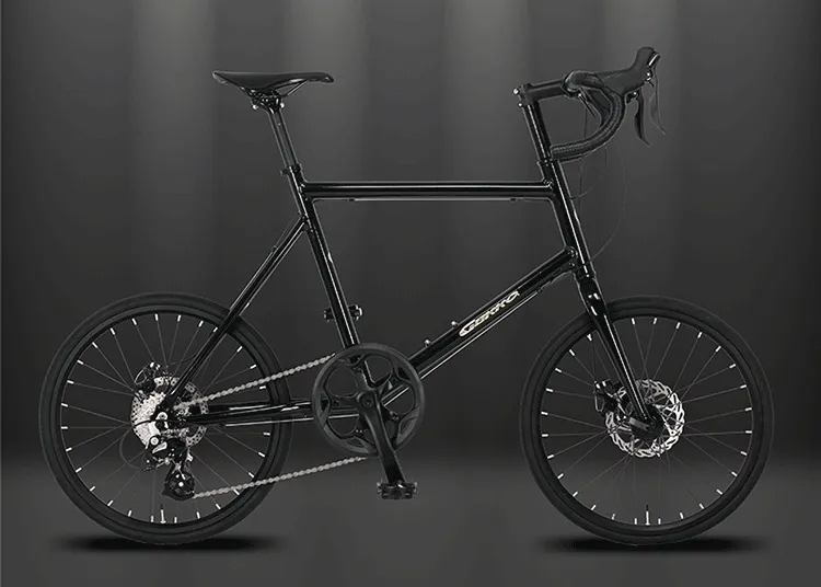 8 Speed Mini Road Bike: Portable Adult Bicycle with Double Disc Brakes ...