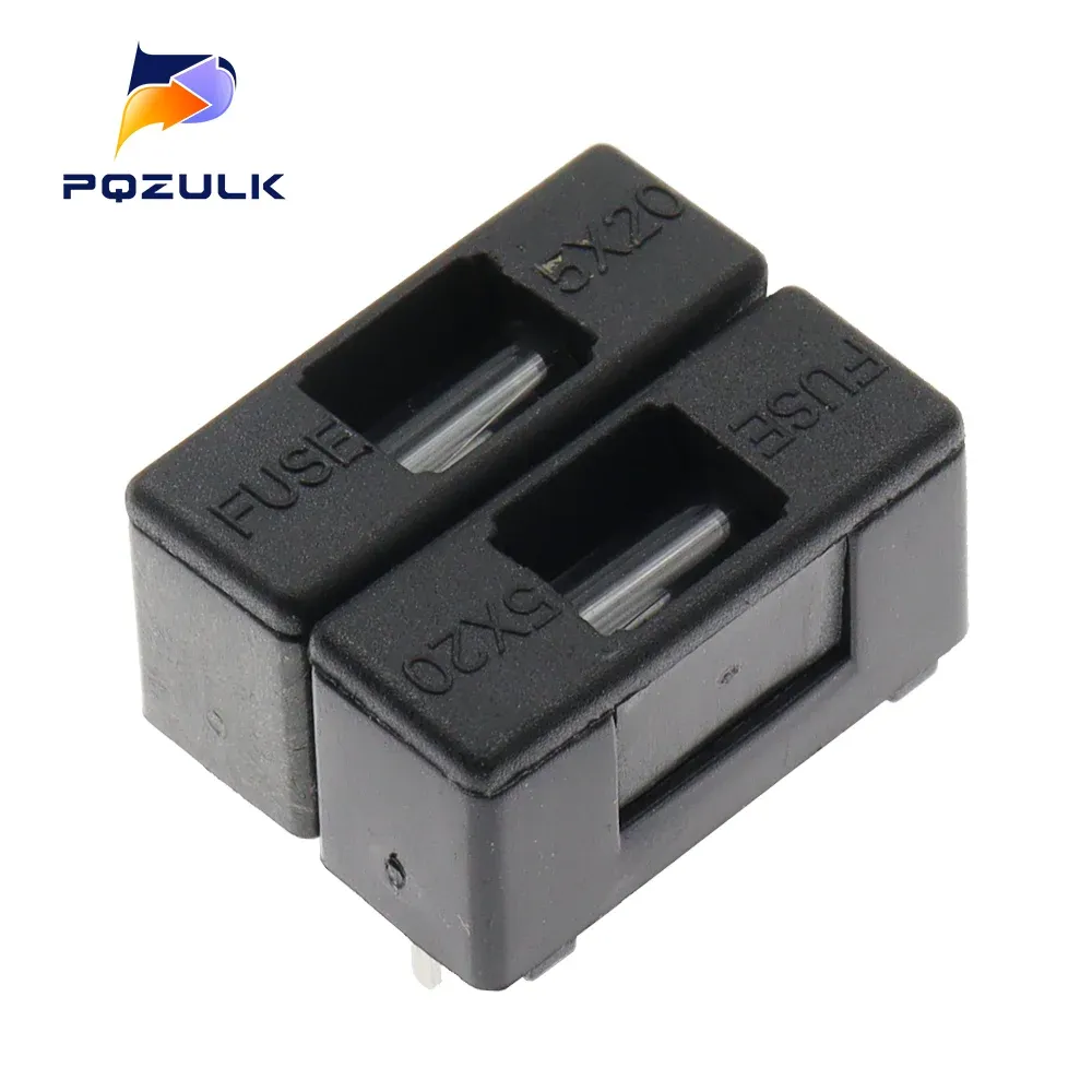 5-Pack 5X20mm Mini Plastic PCB Mount Fuse Holder, Black Cover, Bayonet ...
