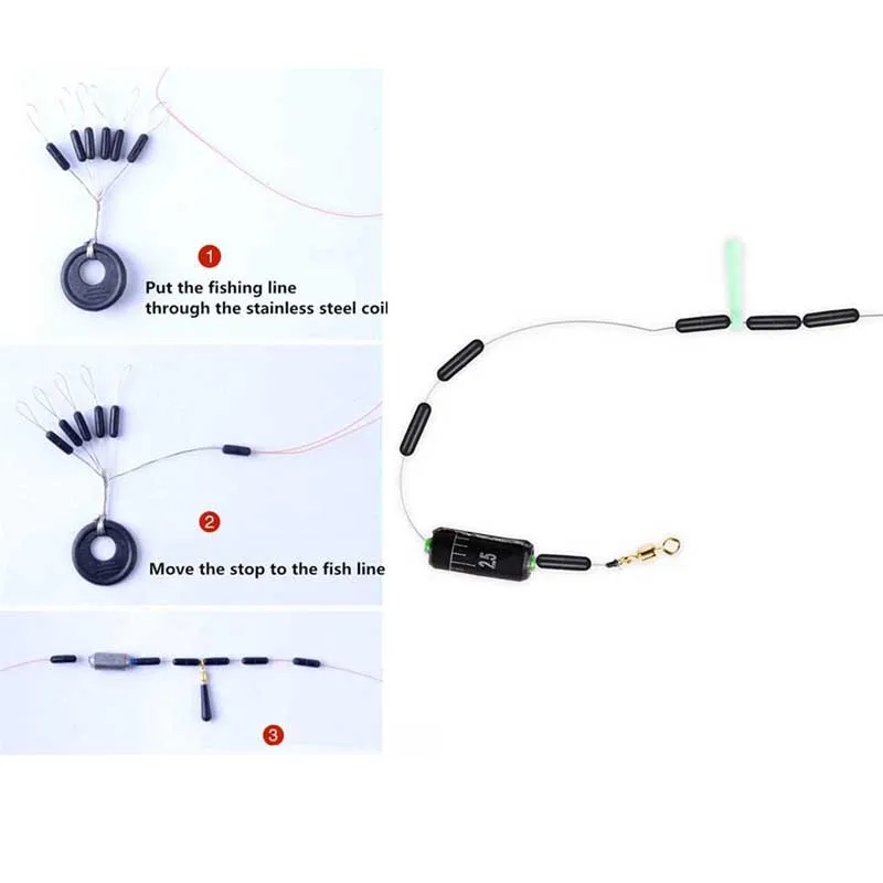 Cylindrical float fishing bobber Set with 10 Groups and Space Bean ...