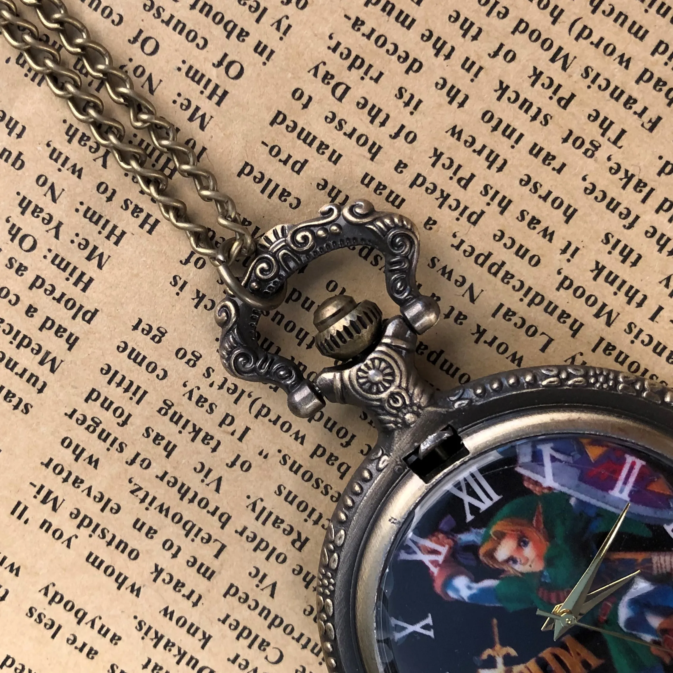 Anime Inspired Bronze Quartz Fantasy Pocket Watch With Character Dial ...