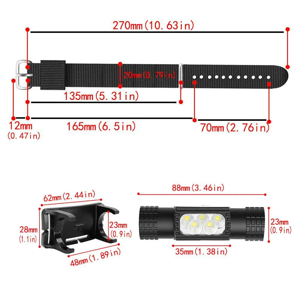 XPG G3 LED Portable Wrist Light with Strap, USB Type-C Rechargeable ...