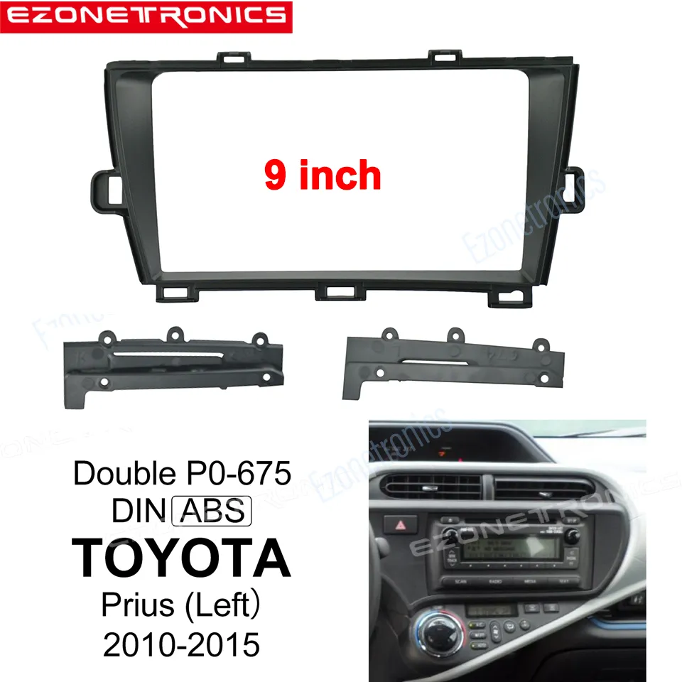 Left-Side 9'' Black ABS Car DVD Frame for Toyota Prius 2010-2015 from ...