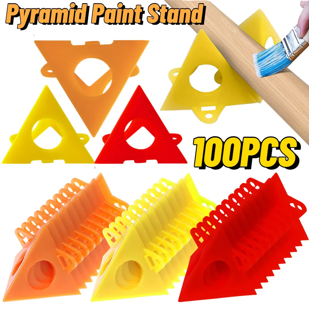 100/Pyramid Paint Stands Triangle Paint Pads Feet Non-slip Plastic Lift ...