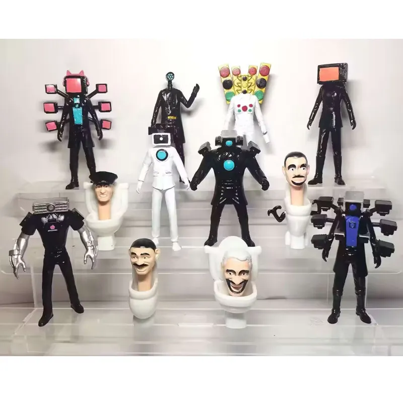 Skibidi Toilet Figure Set Plastic Action Toy Figurines for Kids Holiday ...