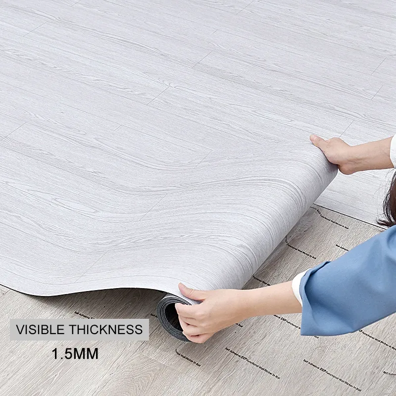 Modern Wood Grain Floor Stickers: Self-Adhesive, Waterproof, Wear ...