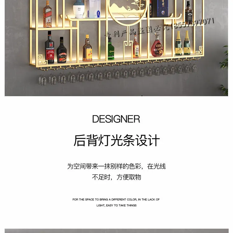 DHgate.com:Hanging Wine Rack Led Lights Modern Shelving Dinning Room ...