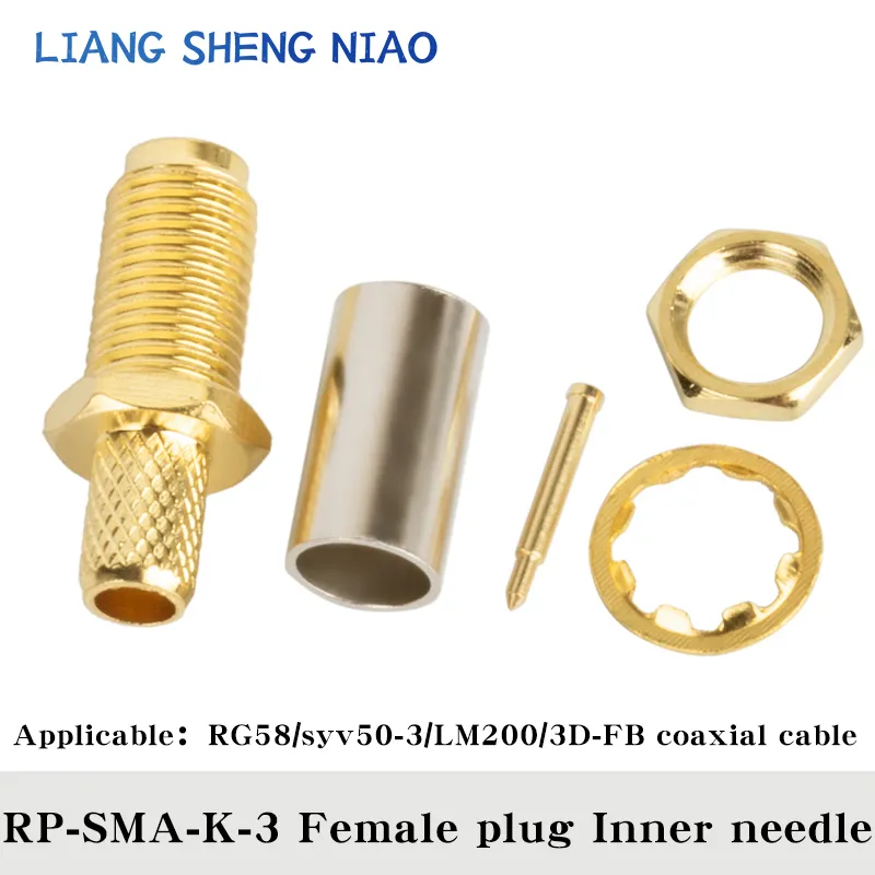 10-Pack Gold-Plated SMA Male to Female Straight RF Coax Connector Crimp Adapters for RG58 LMR200 ...
