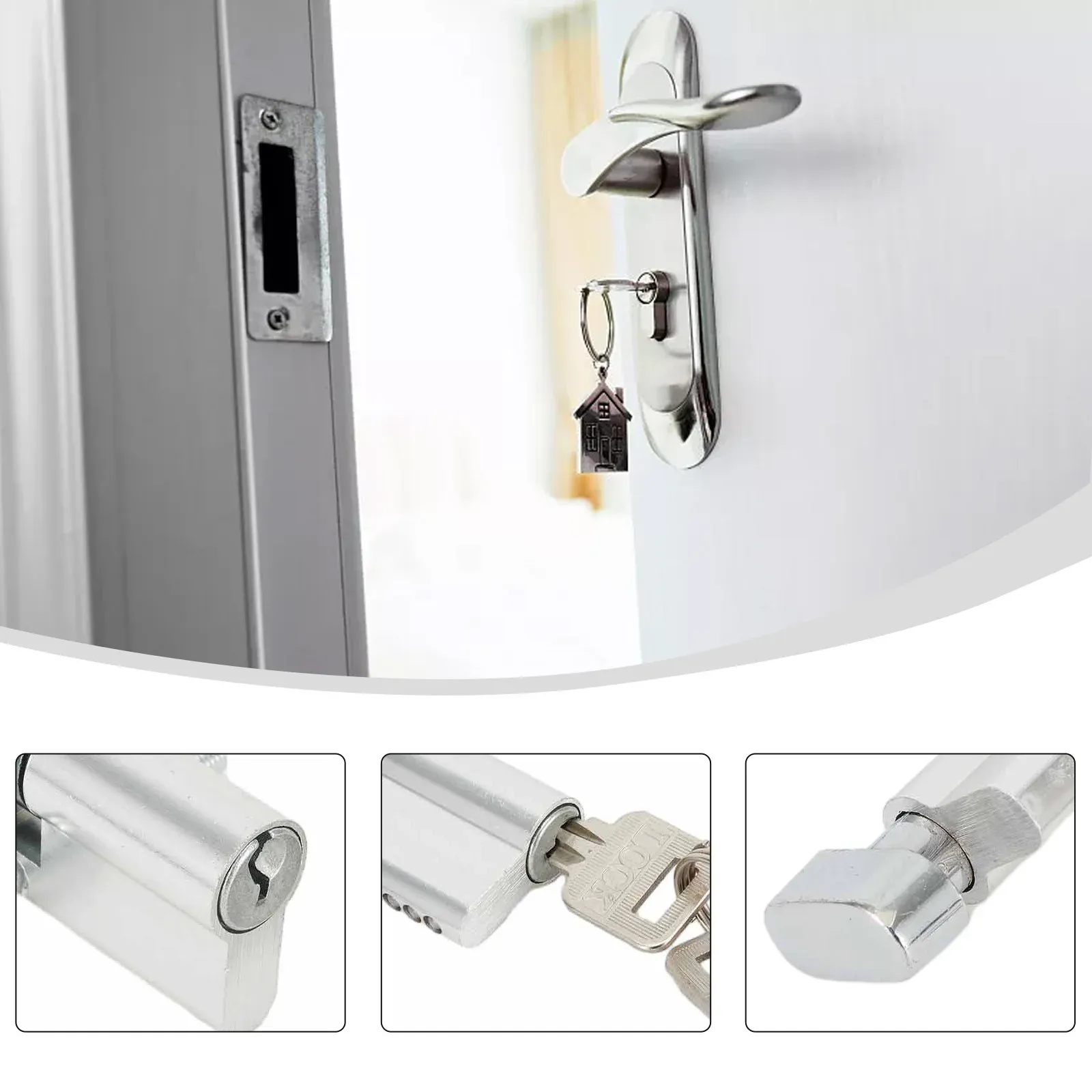 Anti Theft Locks Cylinder With Thumb Turn, Aluminum Alloy, 3 Keys, 35/ ...