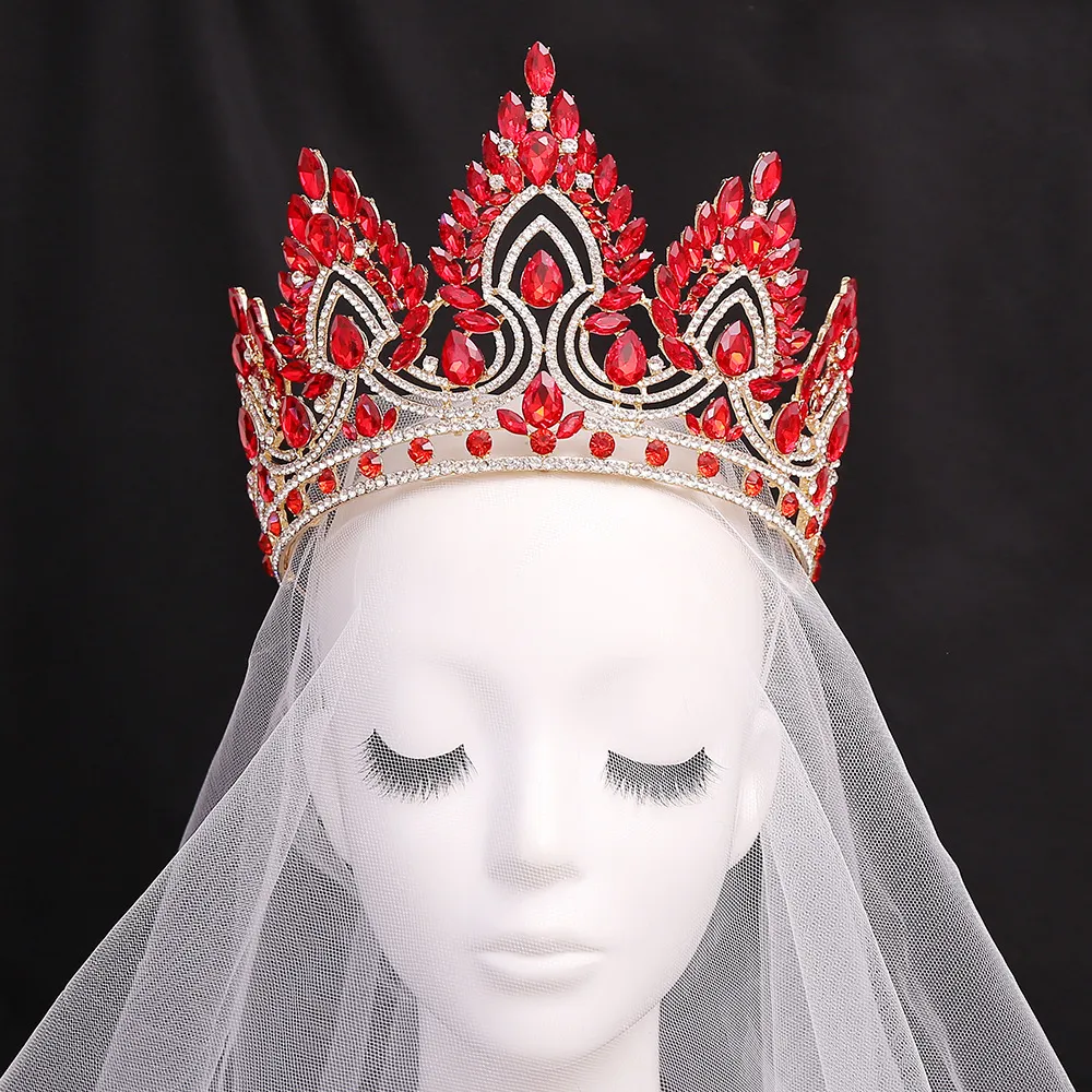 Crystal Royal Witch Tiara Rhinestone Bridal Crown Queen Pageant Costume ...