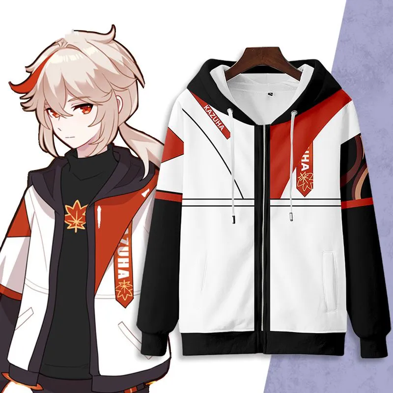 Kaedehara Kazuha Cosplay Hoodie: Sporty Harajuku Sweatshirt Jacket For ...