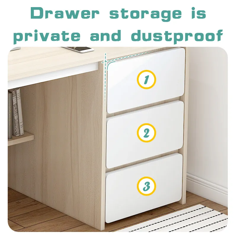 Solid Wooden Desks For Home Office: Modern Minimalist Study Table With ...