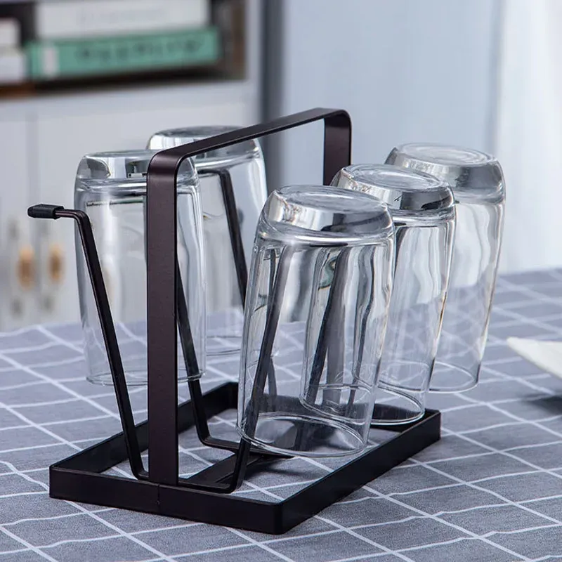Hanging Dish Drainer Rack Upside Down Cup Drying Shelf Water Bottle ...