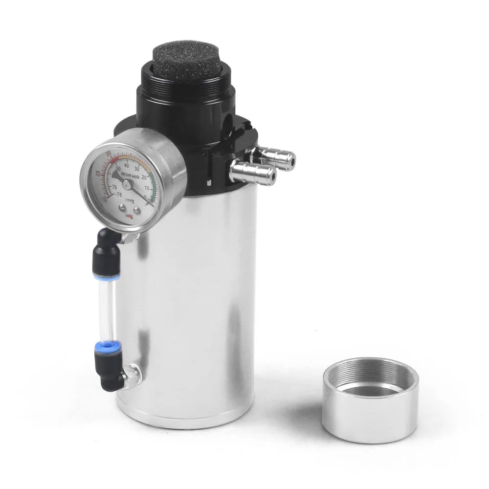 Aluminum Engine Oil Catch Reservoir With Vacuum Pressure Gauge ...