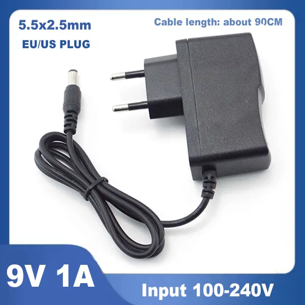 High Efficiency 9V 1A Charger For Mini Cctv, DVR, And LED Light AC 110 ...