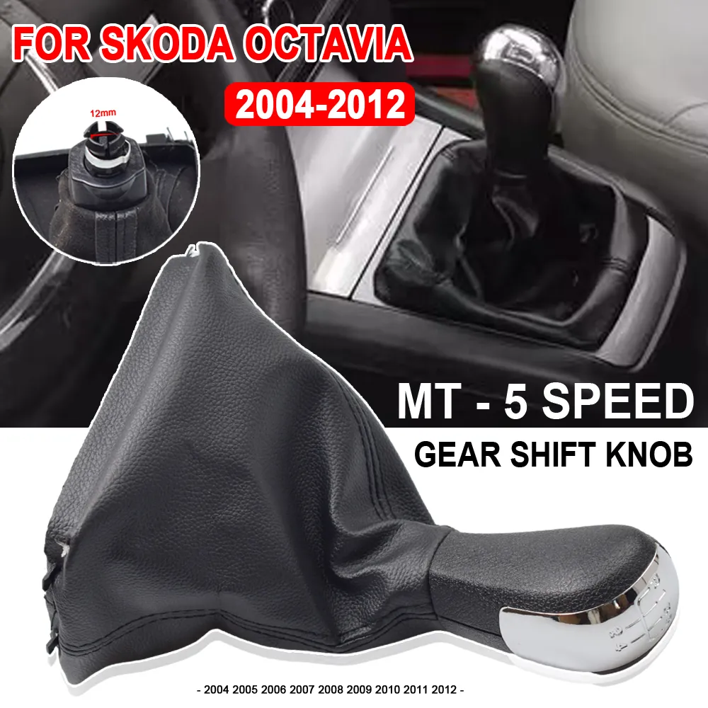 20245 Speed Car Gear Shift Knob Gearstick Gaiter Boot Kit for Skoda Octavia