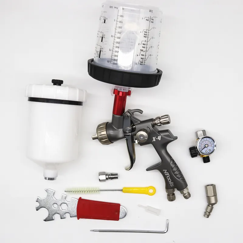 Paint Spray Gun, 1.3mm Gravity Feed, with 600CC Paint Mixing Cup, No ...