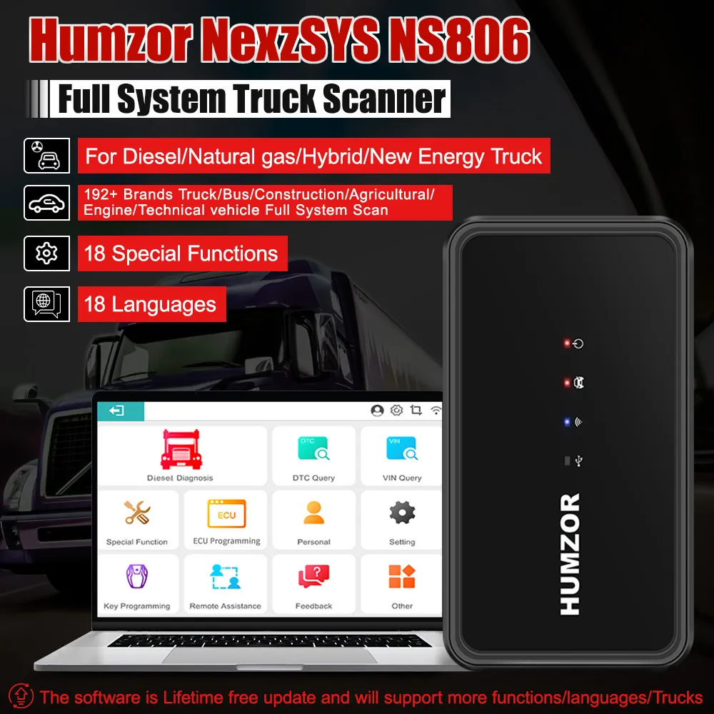 DHgate.com:HUMZOR NexzSYS NS806 Heavy-Duty Truck Diagnostic Scanner ...