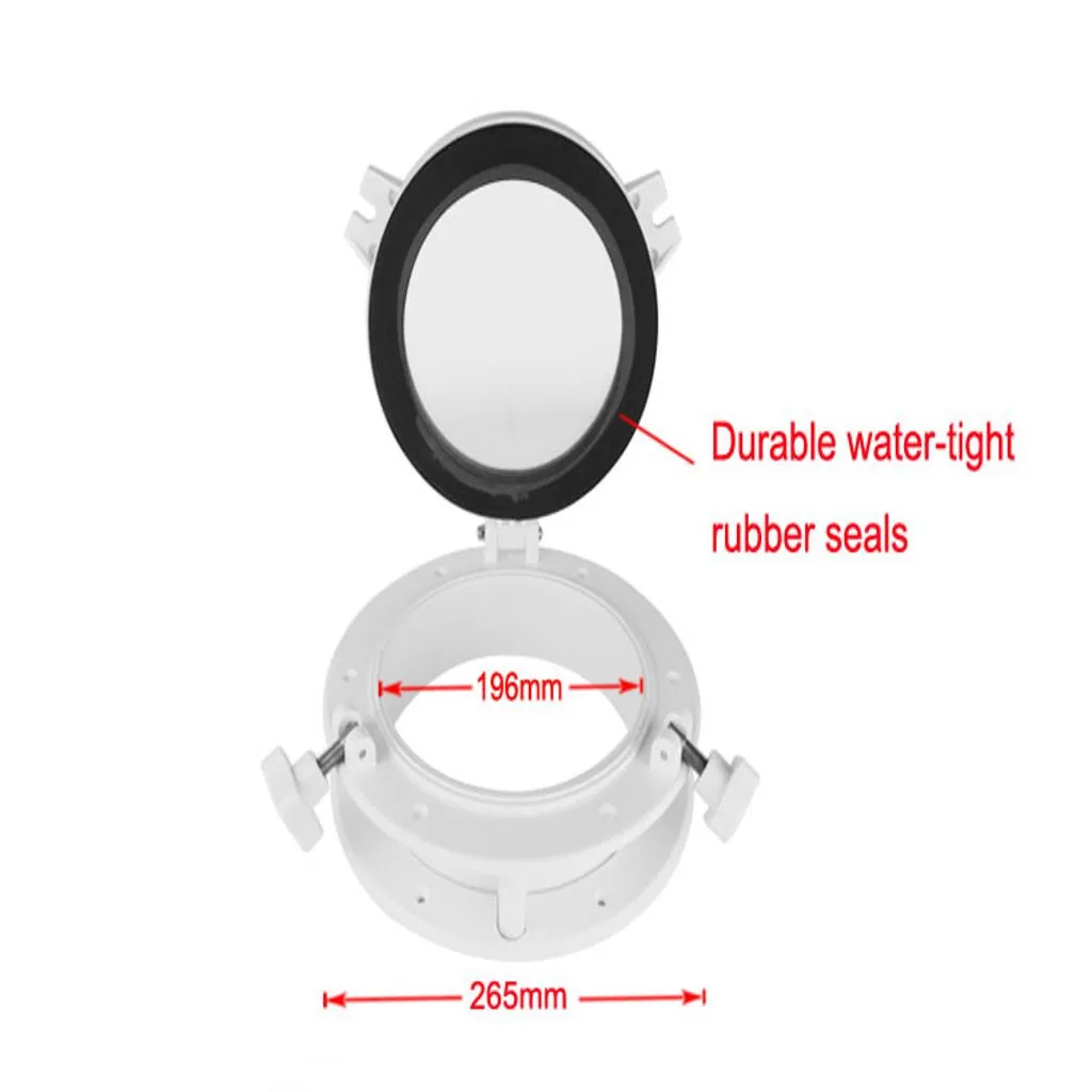 Marine-Grade ABS Round Porthole Window, 265mm Replacement Port Light ...