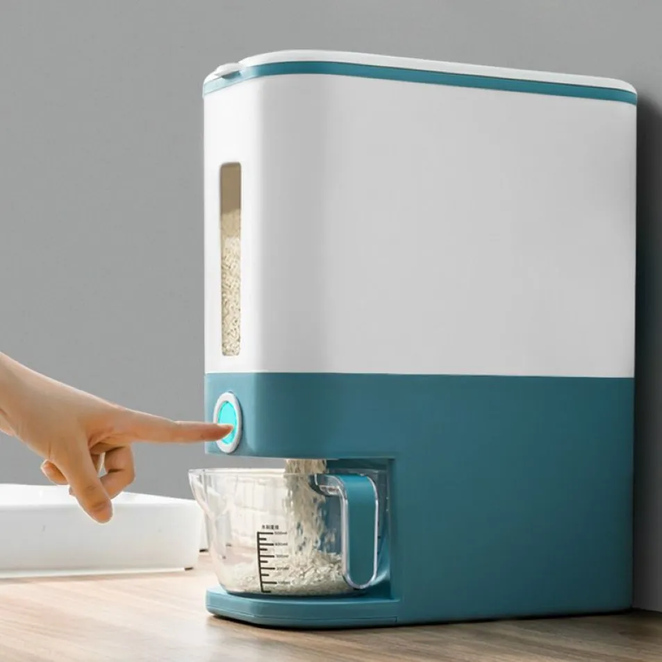 Automatic Rice Dispenser & Cereal Storage Container - Airtight Food ...