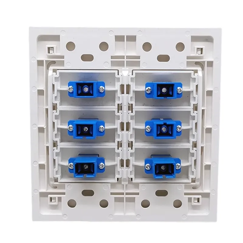 6 Port Fiber Optic Wall Mount Panel SC/SC APC/UPC Adapter Connector ...