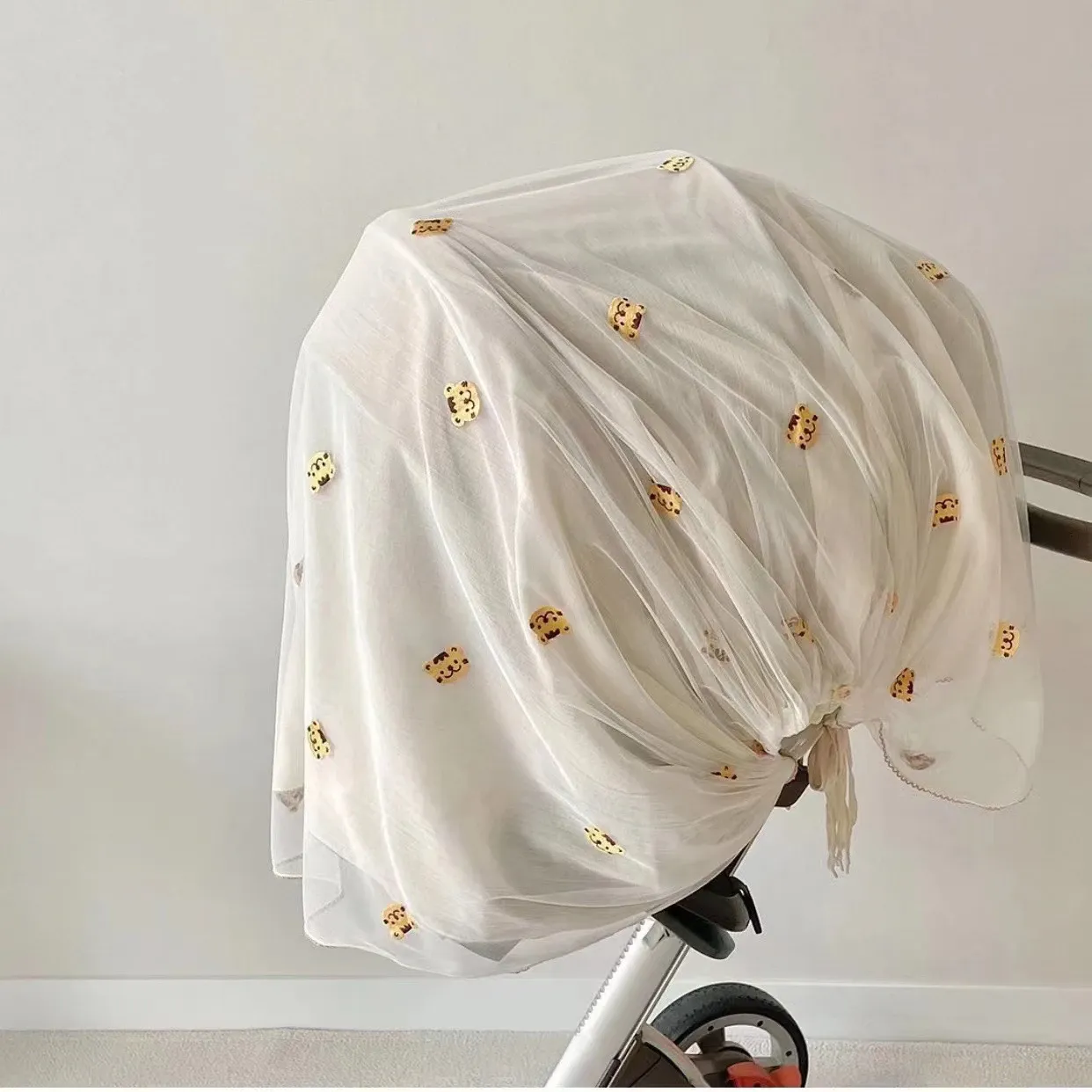 Embroidered Mesh Mosquito Net Stroller Cover for Baby Carriage ...