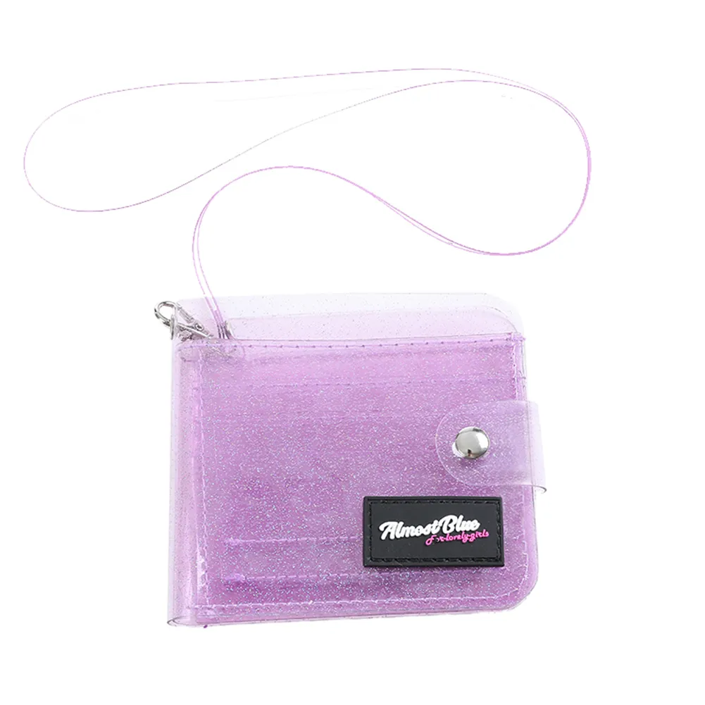 Clear Folding Card Holder Wallet - Transparent PVC ID Case for Women ...