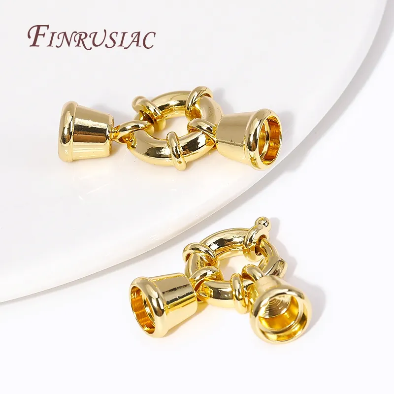 DHgate.com:18K Gold Plated Brass Spring Ring Clasps with End Caps ...