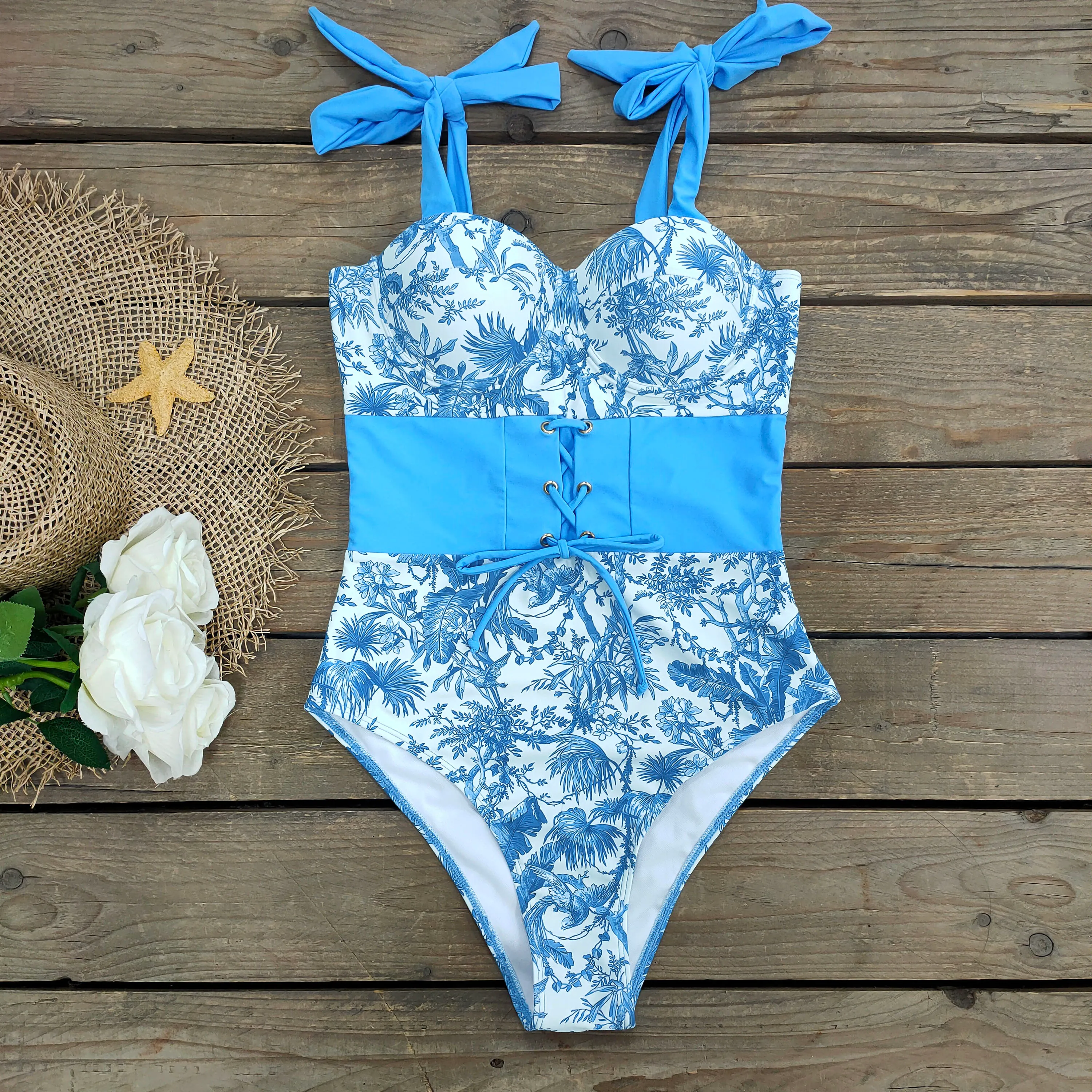 New Women's One-Piece Swimsuit: Push-Up, Tummy Control, Vintage Retro ...