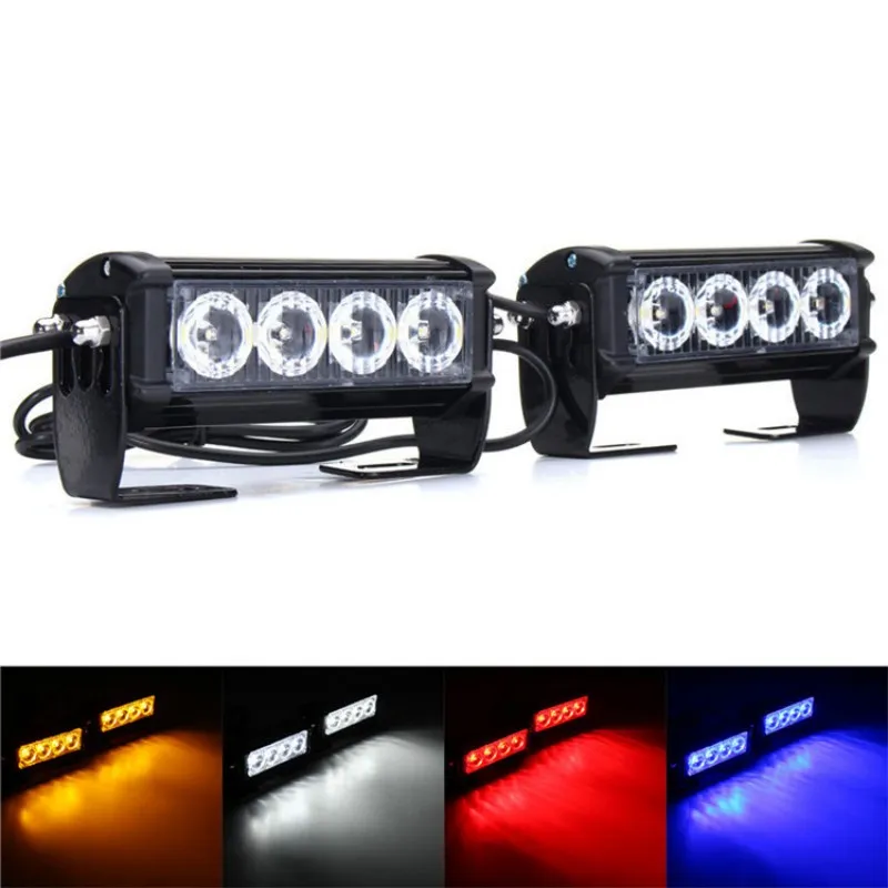 2 In 1 8LED Emergency Strobe Light Bar 12V 2400LM for Motorcycle ...
