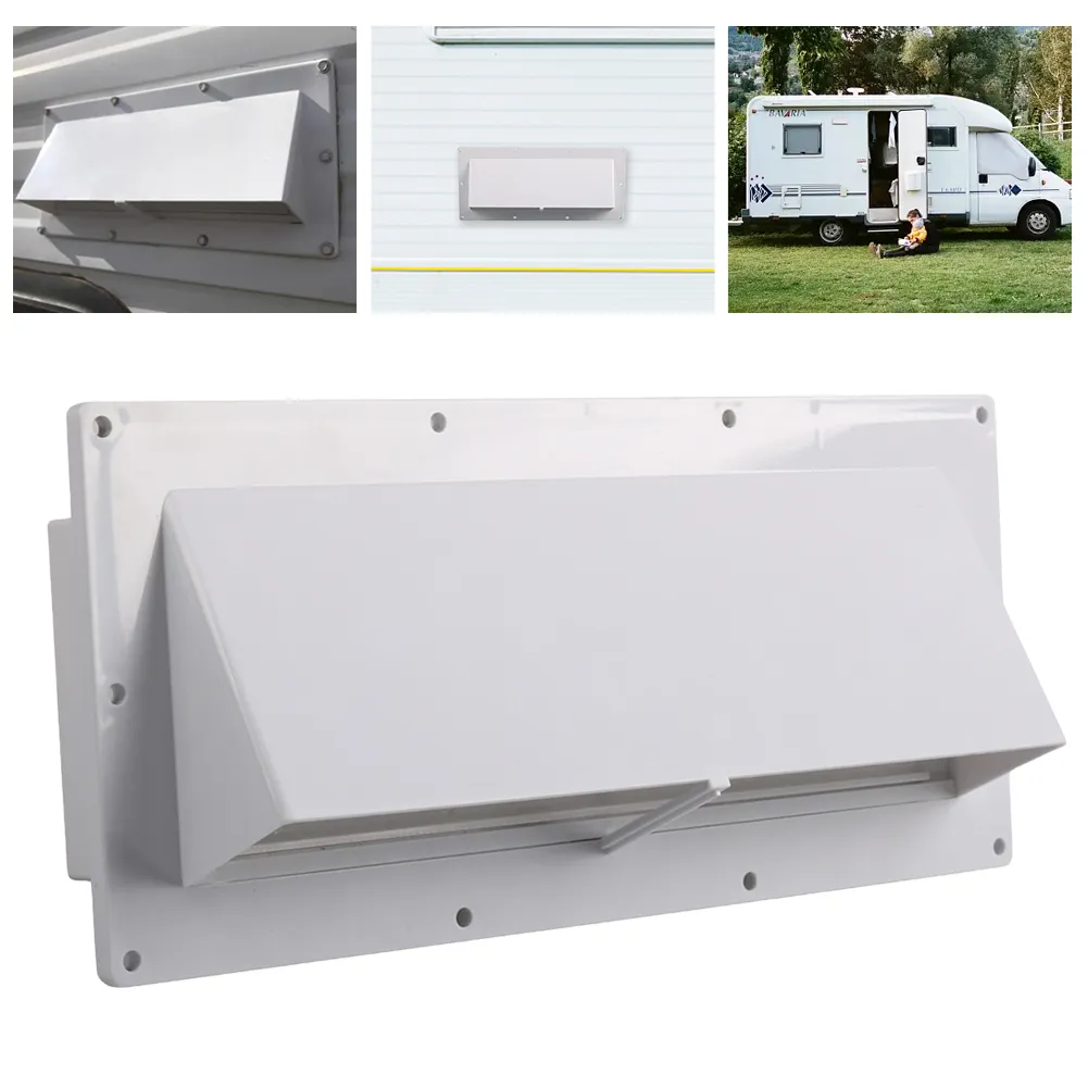 RV Range Hood Vent Cover With Exhaust Fan White Camper Side Wall Vent ...