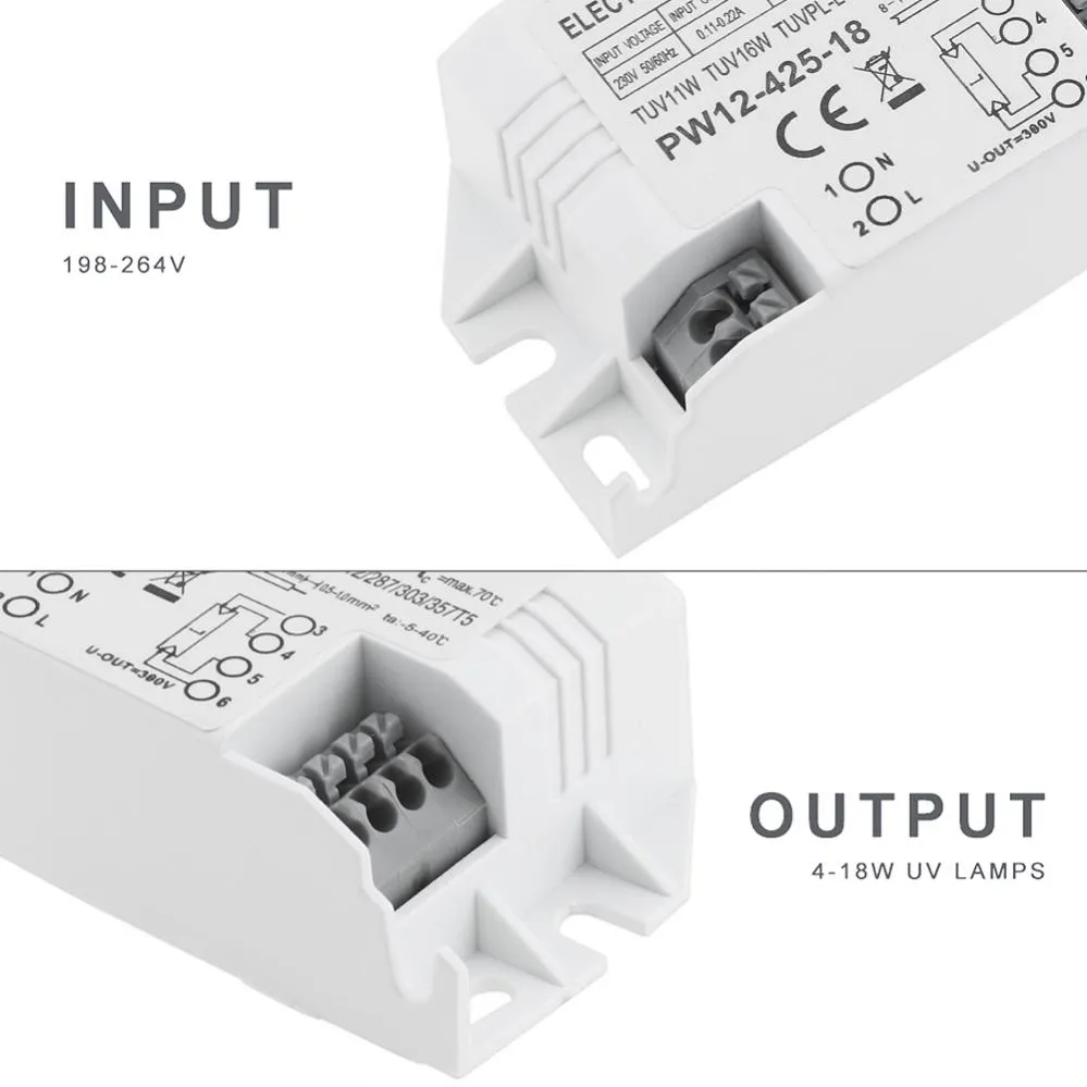 Universal 10-18W Electronic Ballast for UV Lamp - 220V G23 G10q G5 UVC ...