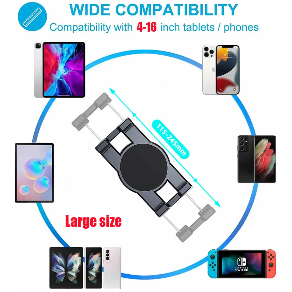 Universal 360° Adjustable Cup Tablet Holder Mount for 4-16 Devices ...