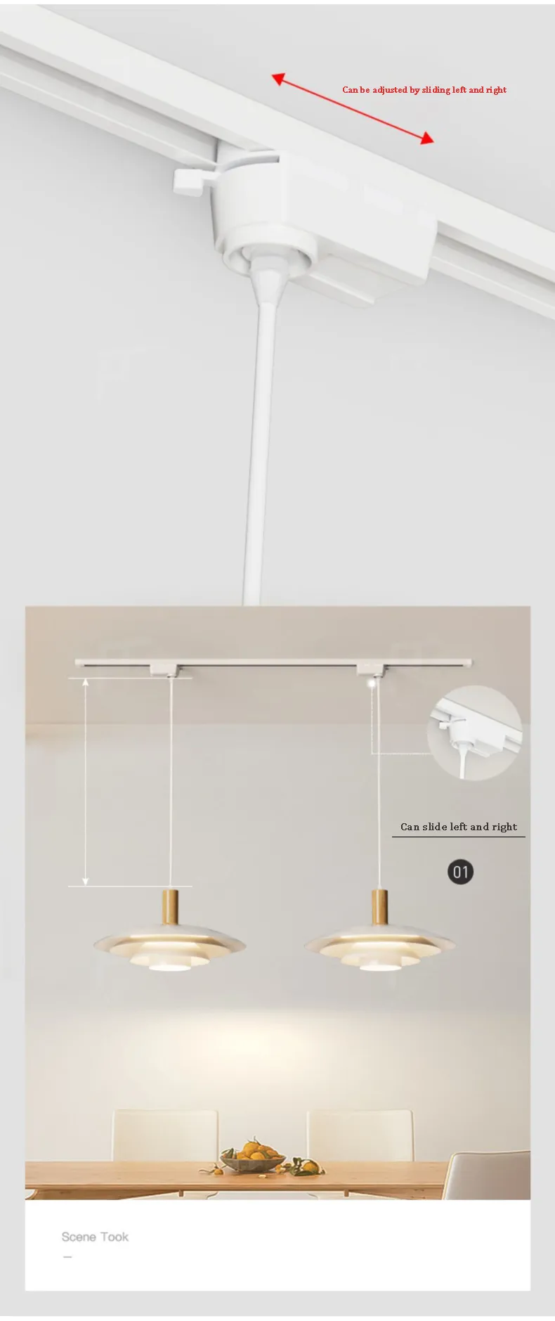 Modern Linear LED Dining Chandelier Adjustable Track Lighting For ...