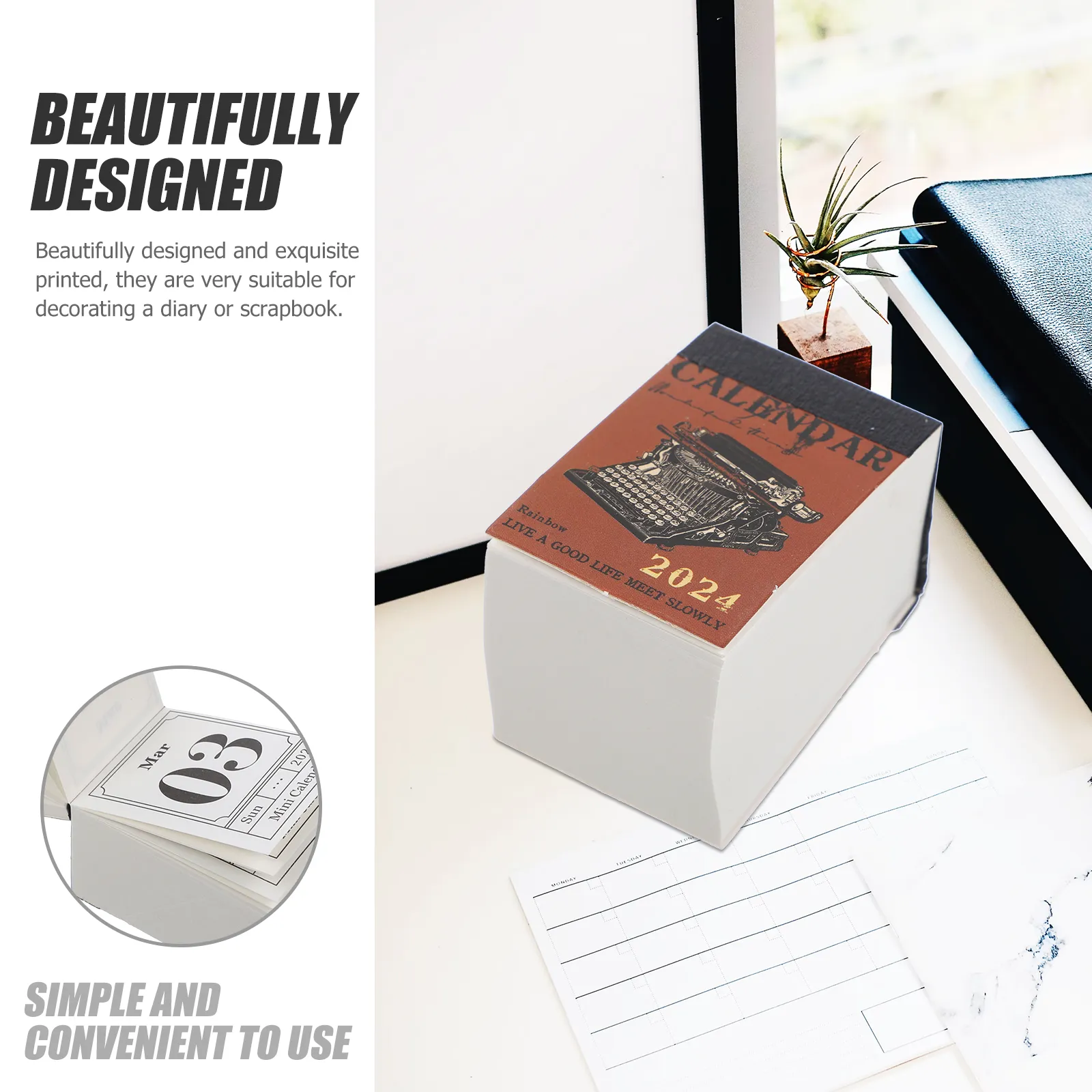 Mini Retro Calendar Miniature Tearable Calendar Standing Calendar ...