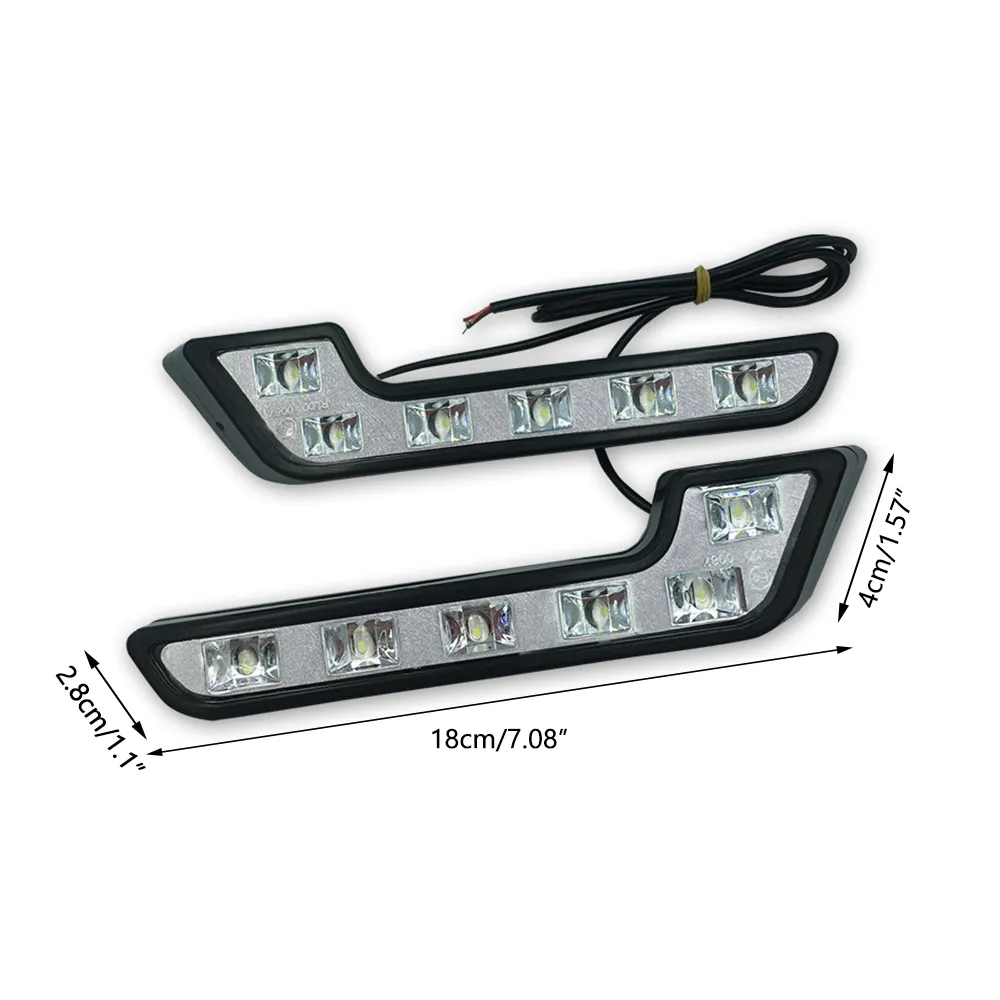 6LED 12V Car LED Light - L-Shaped Daytime Running Fog Light 2-Pack from ...