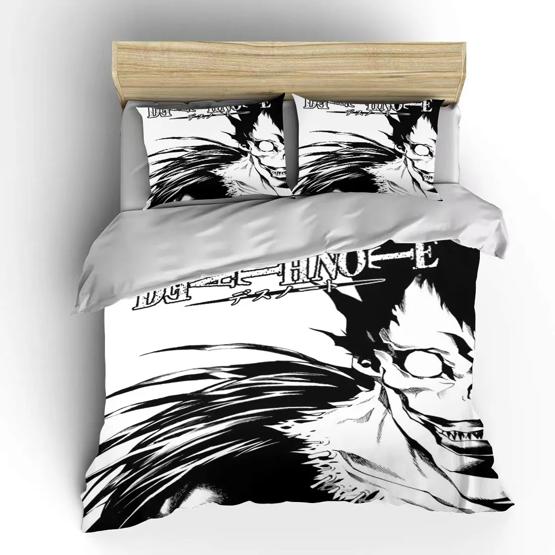 3D Anime Death Note Bedding Set Soft Quilt Goth Duvet Cover, Single ...