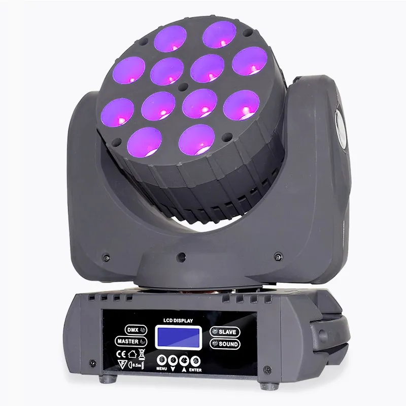 LED Moving Head Professional Show Lighting: 12x12W Wash Light Stage DMX ...