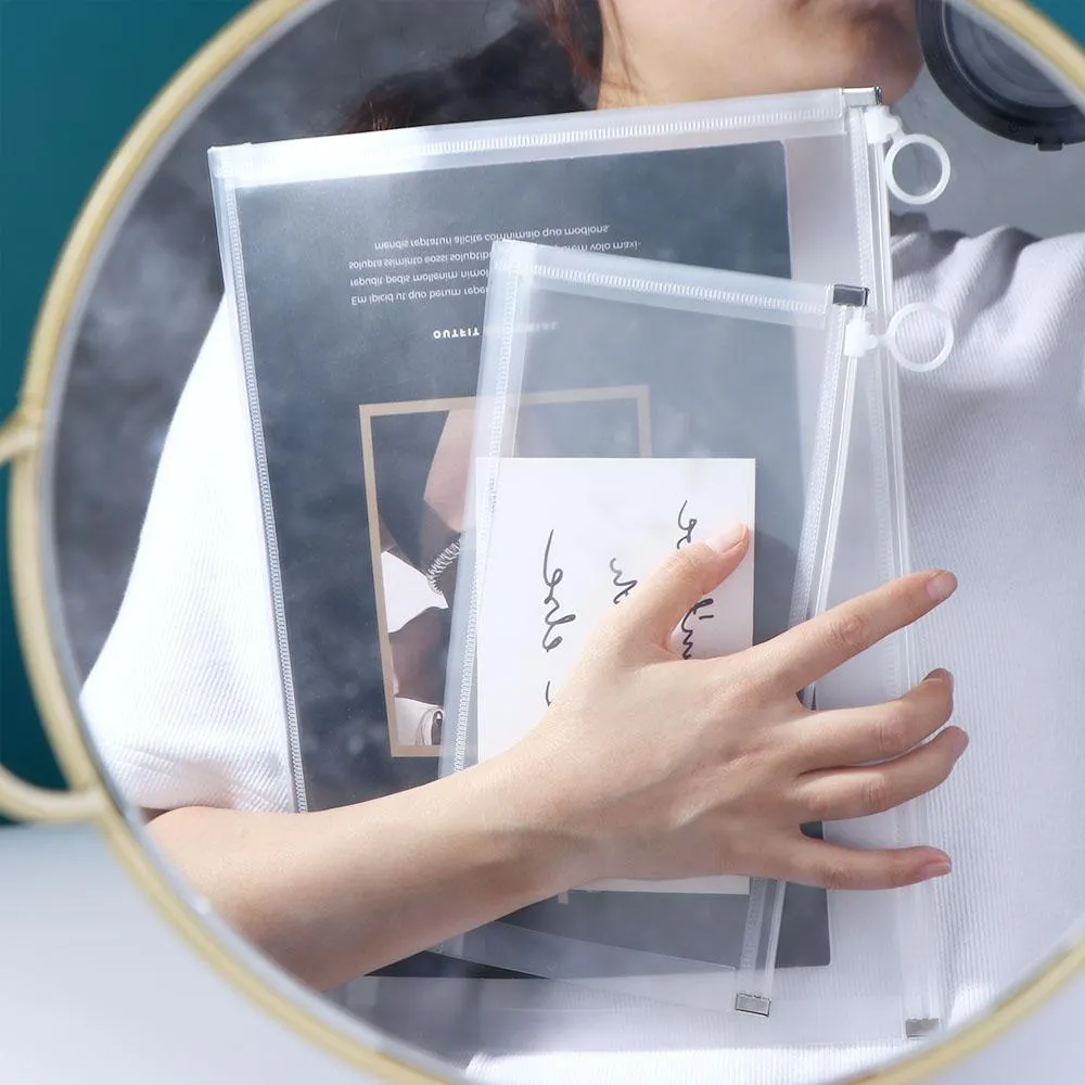 DHgate.com:Premium Translucent Binder Bags with Zip Lock, A5 A6 B5 A4 ...