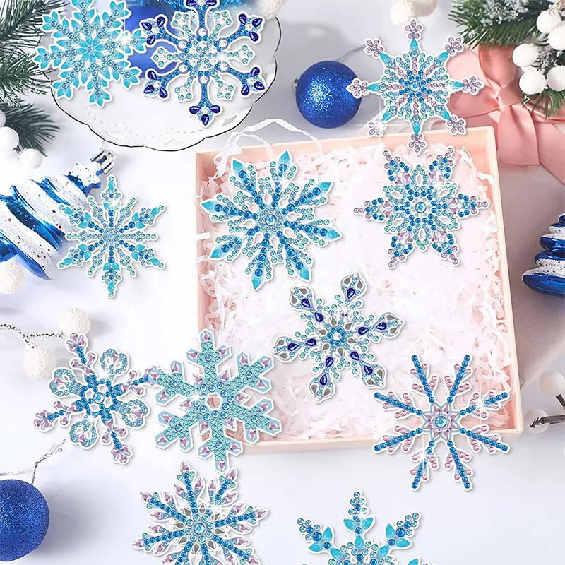 DIY Diamond Painting Keychain And Bookmark Kit Snowflake Mosaic Crafts ...