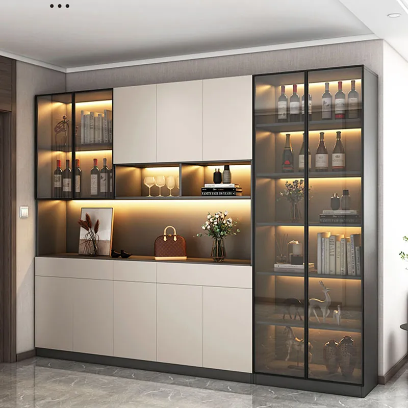 Oak Wood Glass Wine Cabinet Bar Storage Hanging Rack Display Shelf Home Decor