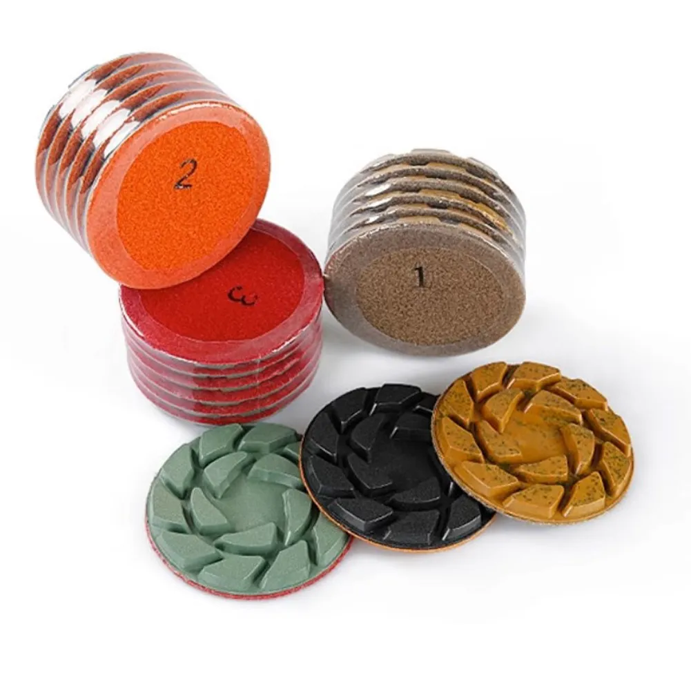 4Inch 100mm Dry/Wet Diamonds 3 Step Polishing Pad Wet Buff Disc ...